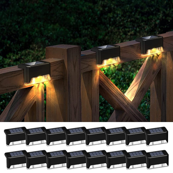 BEEPRINCESS Solar Deck Lights Outdoor, 16 Pack Solar Step Lights Water ...